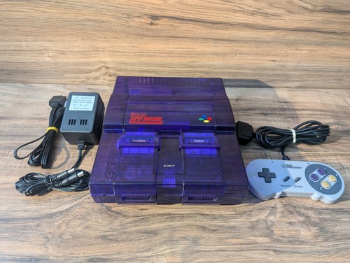 Super Nintendo Custom Purple Console - SNES Case Reshell +Controller ...
