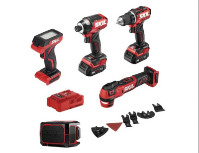 Skil 12 Volt PWRCORE 12 Brushless 5-Tool Set W/ 2 Batteries Charger ...
