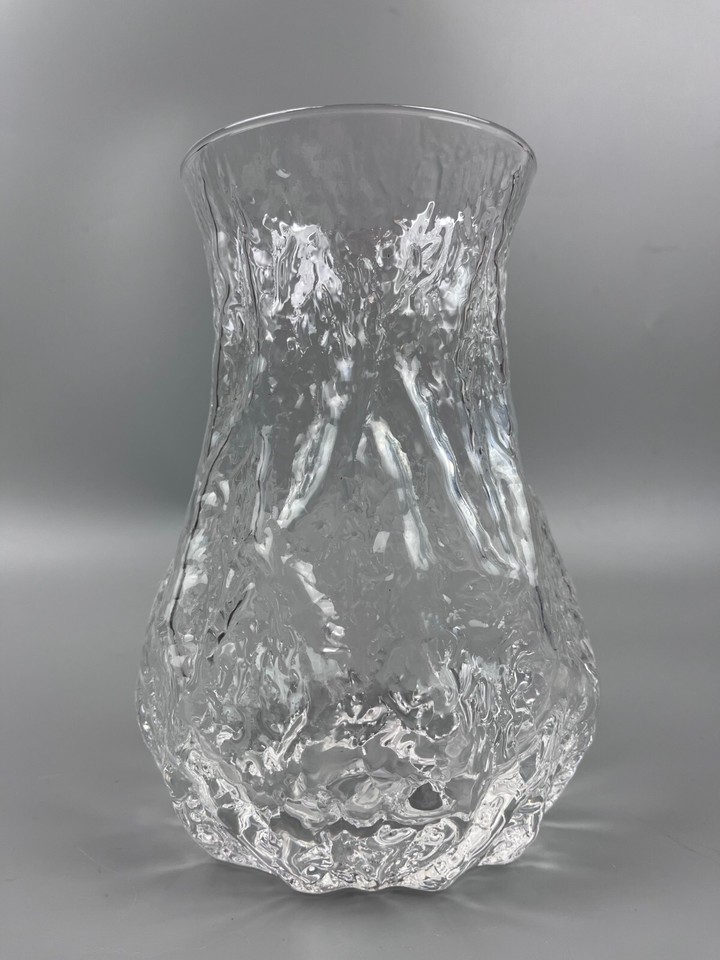 Vintage Textured Glass Vase "Ice Bark" by IVV Selezione. Italian ...