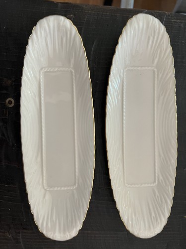 Two Vintage Lenox Butter Dishes Oval Gold Trim Made In The USA | eBay