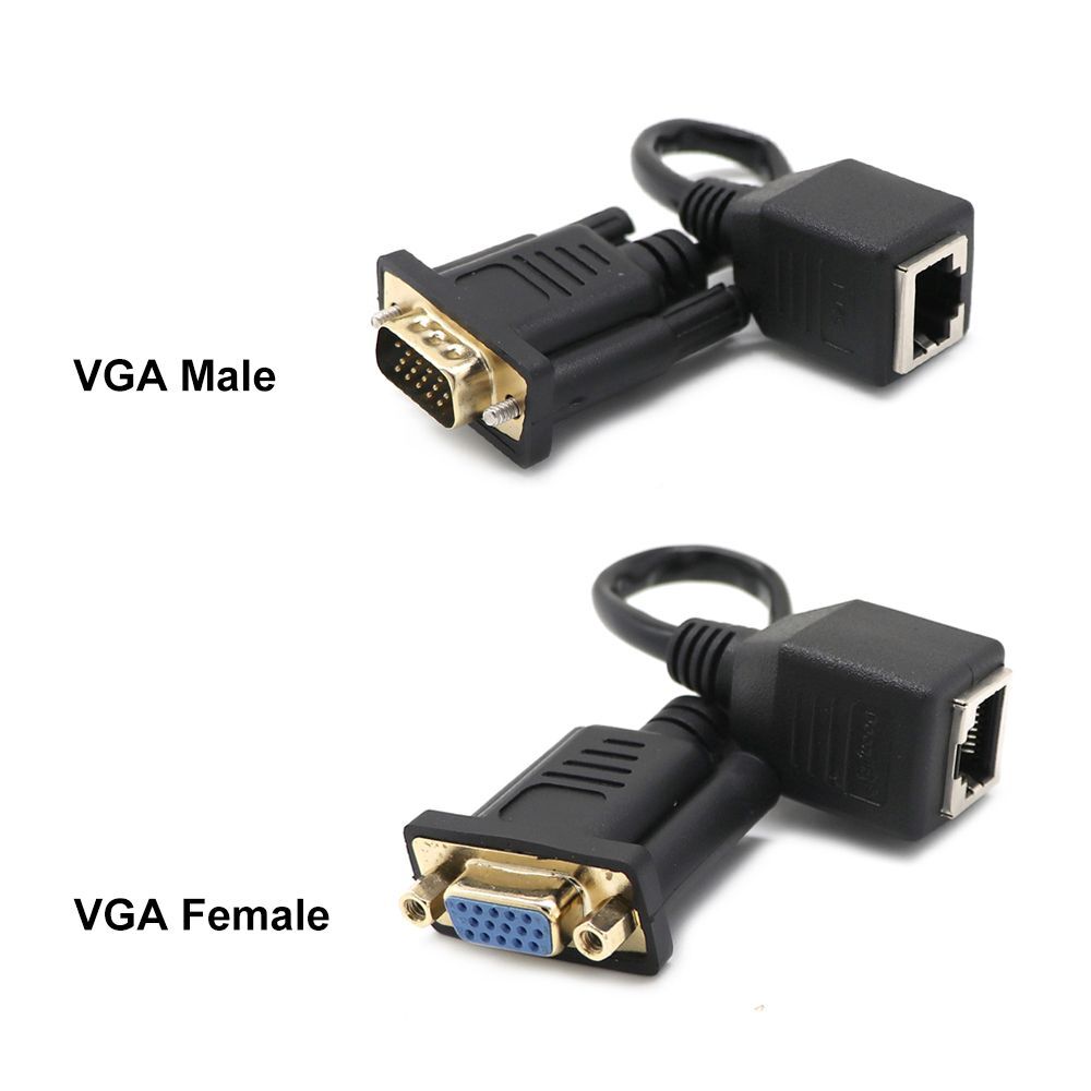 CAT6 Plug and Play VGA Extender VGA To RJ45 Ethernet Port Network Cable ...