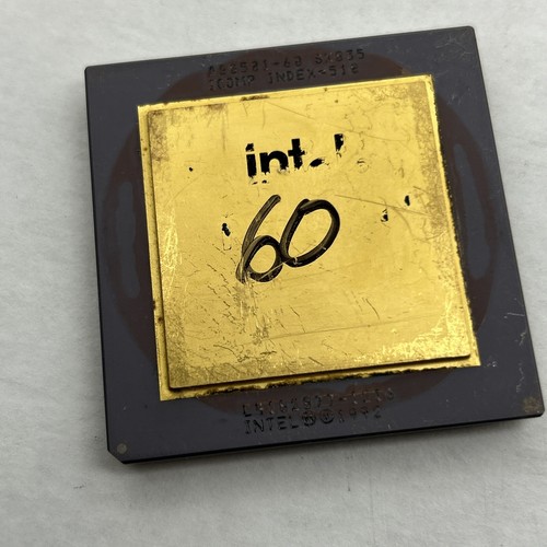 Vintage Intel Pentium 60 Mhz CPU P60 A80501-60 SX835 Gold Top *AS-IS ...