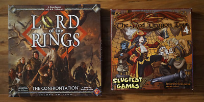 Board game lot #3 - LotR Confrontation Deluxe & Red Dragon Inn 4 - Read ...