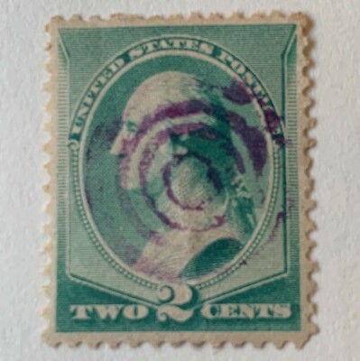 PURPLE BULLSEYE FANCY CANCEL 1880's US 2C GREEN STAMP | eBay