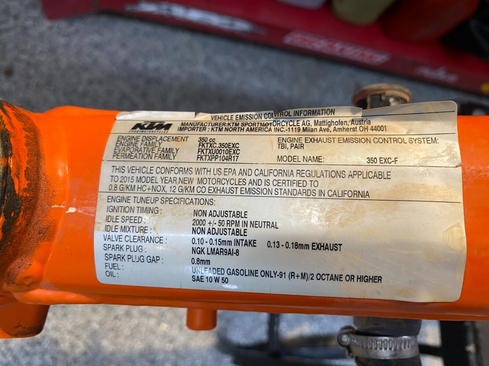 KTM 350 EXC-F OEM FRAME CHASSIS 2015 KTM 350 EXC-F MAIN FRAME CHASSIS ...