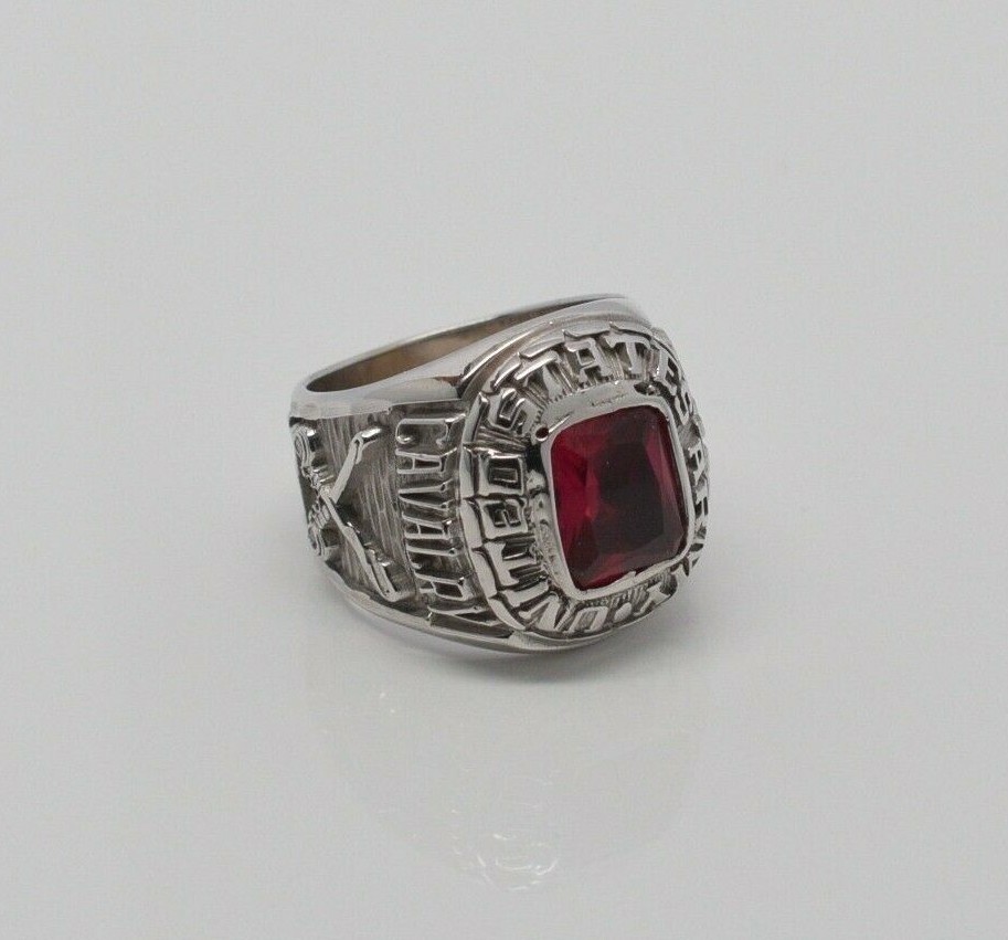 10K WG United States Army Ring - Calvary with Red Stone, Size 9 | eBay