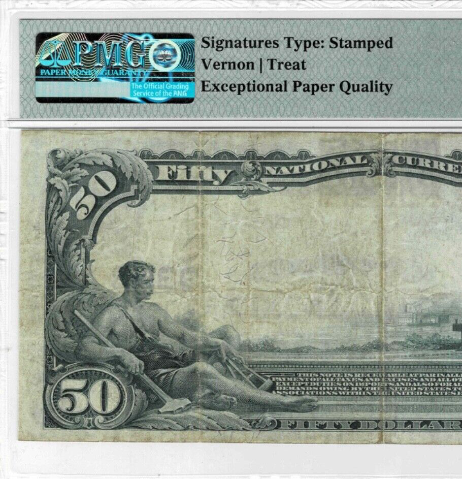 1902 $50 National Bank 'Plain Back' note (Houston,TX) Ch#9353--PMG VF ...