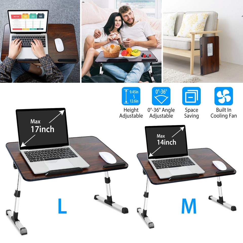 Foldable Laptop Table Stand Lap Sofa Bed Tray Computer Notebook Desk ...