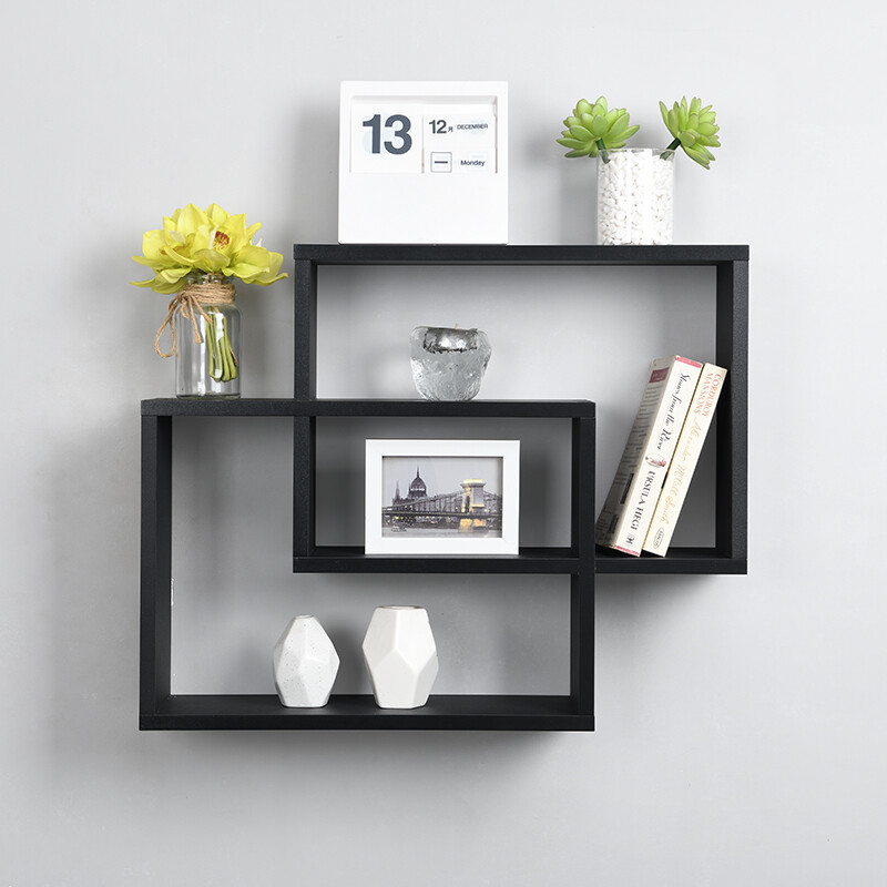 Display Space Saving Multi Compartment Floating Wall Shelves Display ...