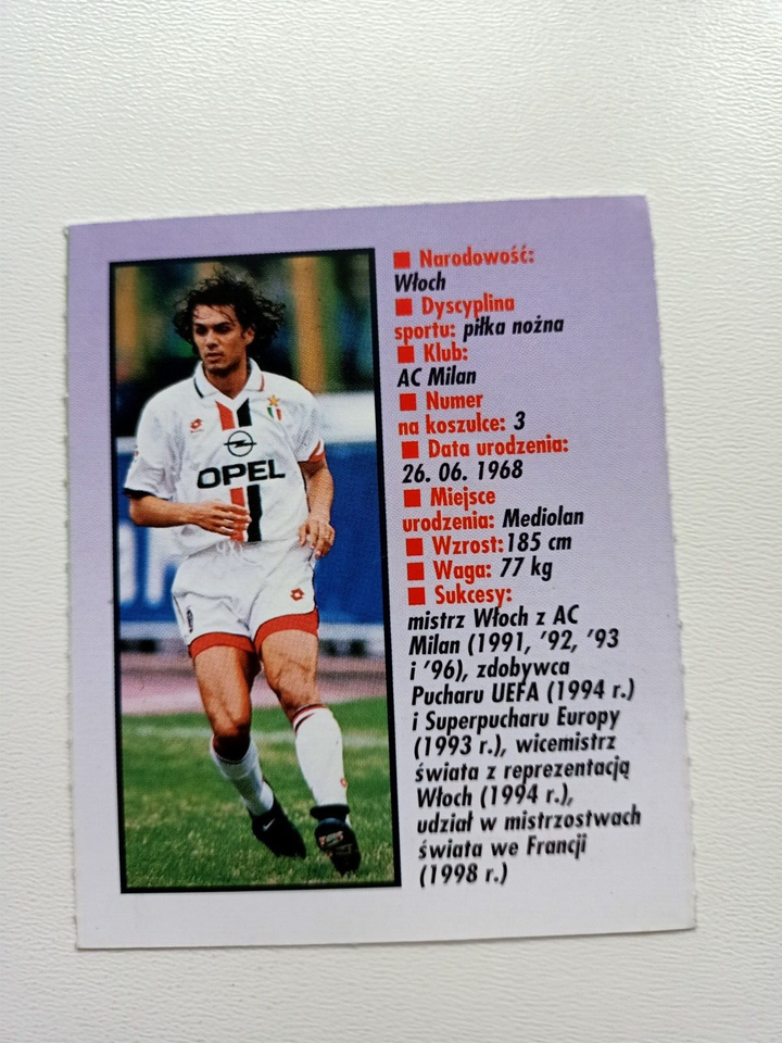 Paolo Maldini - Polish Bravo Sport 1999 Card AC Milan | eBay