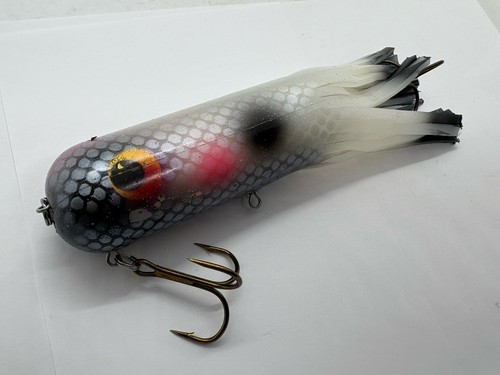 7.5" Red October Tube Black Shad Custom Rubber Jerkbait Tube Musky Lure ...