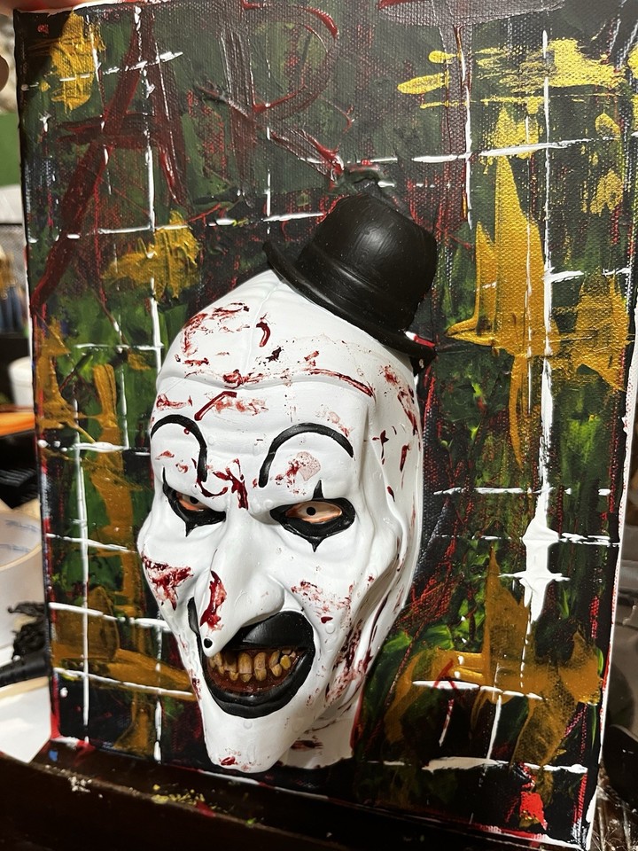 Terrifier 3 -3D Art The Clown Art Piece-Hand Painted- 9x12 UnFramed ...