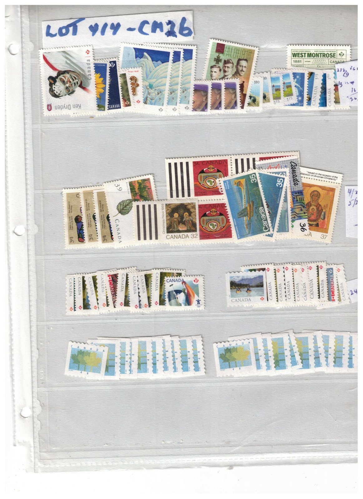 CANADA MINT "NO GUM" see scan FACE $64.83 MINT *NO GUM LOT CM-26 | eBay