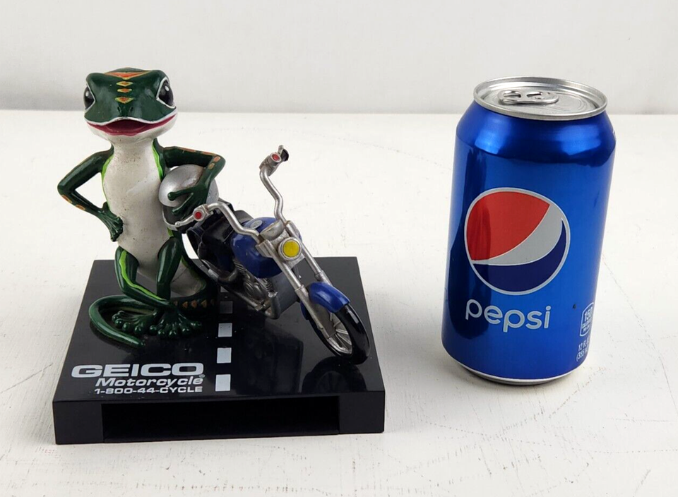 Geico Gecko Motorcycle Figure Desk Business Card Figurine Insurance ...