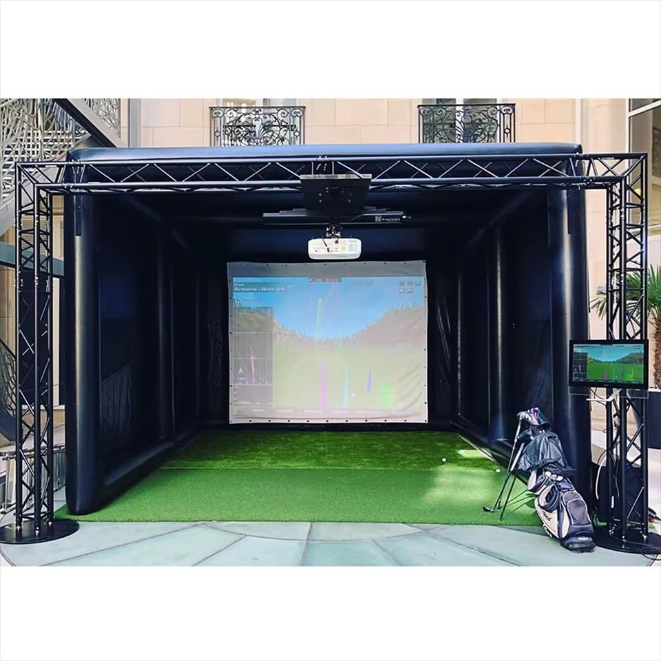 13x10FT Portable Inflatable Golf Simulator Enclosure Golf Training Cage ...