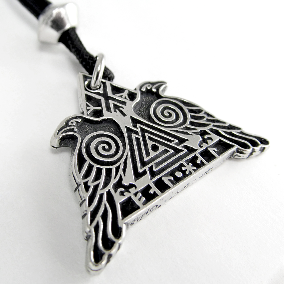 Valknut Warrior Valkyrie Raven Pendant Jewelry Norse Necklace ...