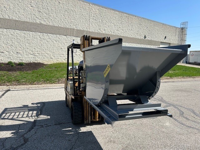 1YD Self Dumping Forklift Hopper- 4000lb Capacity-Gray- Trash-Scrap ...