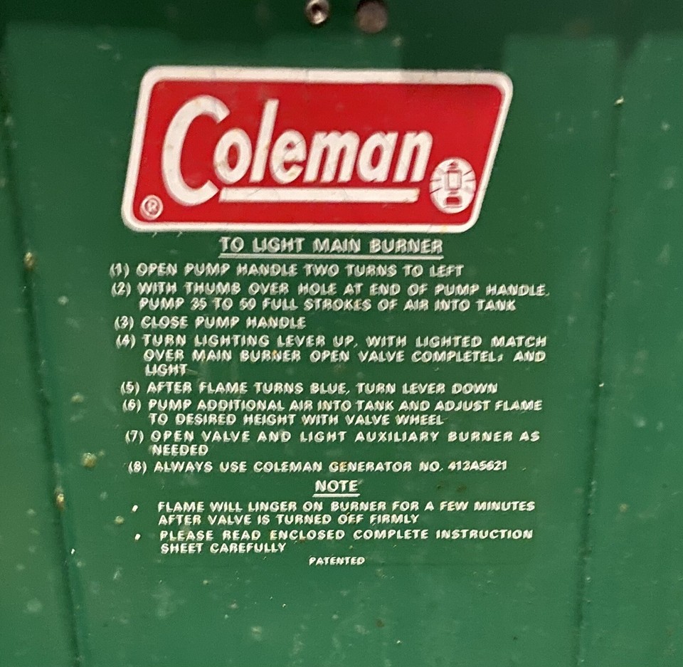 Coleman #413G 2 Burner Gas Camping Cook Stove 1974 - Made USA | eBay