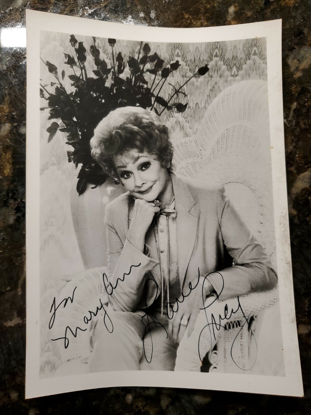 LUCILLE BALL AUTOGRAPHED 5X7 INSCRIBED "To Mary Ann" HAND SIGNED BY ...