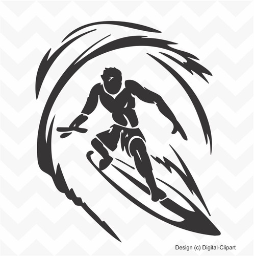 Extreme surfer vinyl wall sticker surfboard surfing home vehicle decor ...