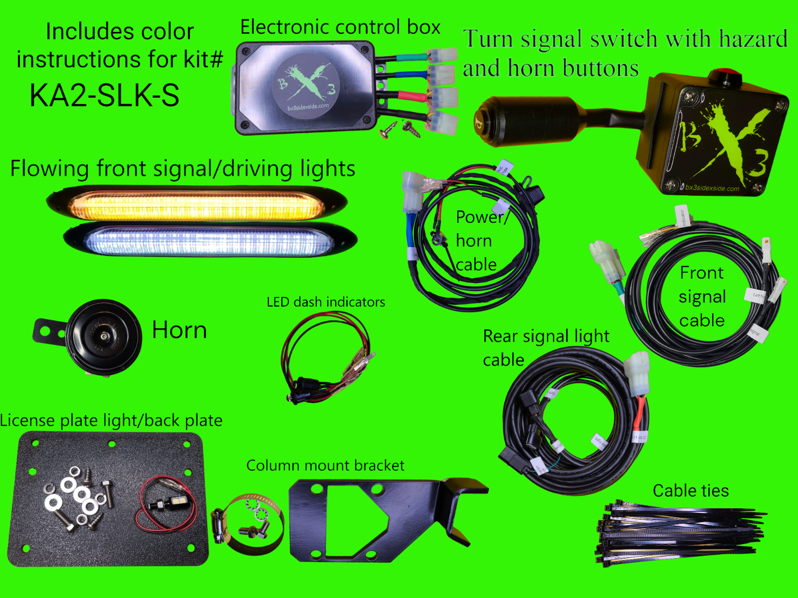 Kawasaki KRX 1000 standard front turn signal street legal kit self ...