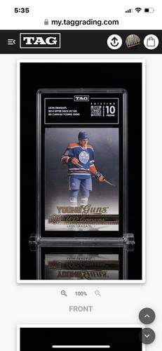 leon draisaitl young guns canvas PRISTINE 10 Tag Grading | eBay