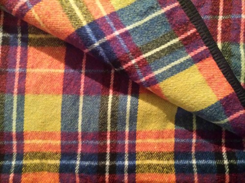 Vintage New SWANDO Plaid 100% Wool Throw Blanket Multi-Color Made in ...