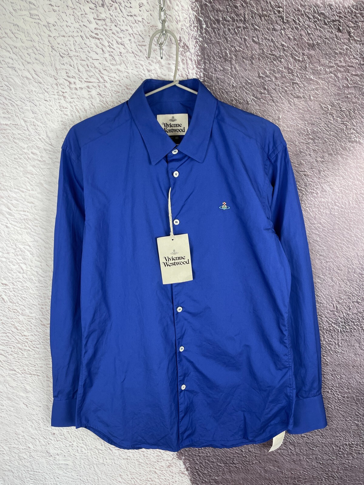 Vivienne Westwood blue shimmer logo long sleeve shirt… - Gem