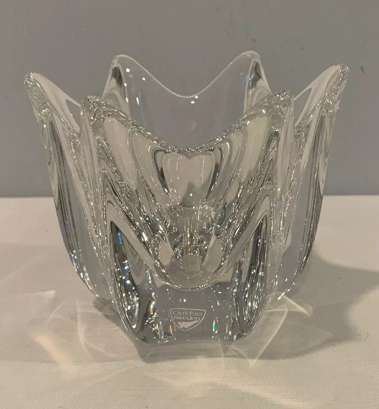 Orrefors Crystal Bowl "BELLE" Pattern 4-3/4"X 4-1/2" New With Sticker ...