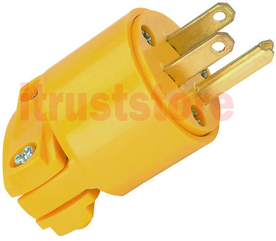 Industrial 125 Volt Male Electric Plug 3 Wire Connector 15 Amps 125V ...