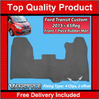 FITS FORD TRANSIT CUSTOM 15> BLACK RUBBER MATS CAR FLOOR MAT HEAVY DUTY ...