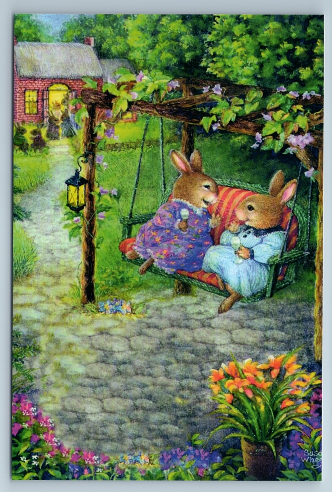 SUSAN WHEELER Holly Pond Hill Hare Bunny Rabbit Swing Summer Garden New ...