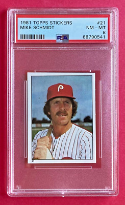 1981 Topps Stickers Mike Schmidt #21 Philadelphia Phillies (MVP/HOF ...