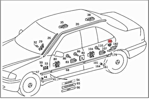 Genuine MERCEDES S202 W202 W220 C-CLASS W202 Break S202 Clamp ...