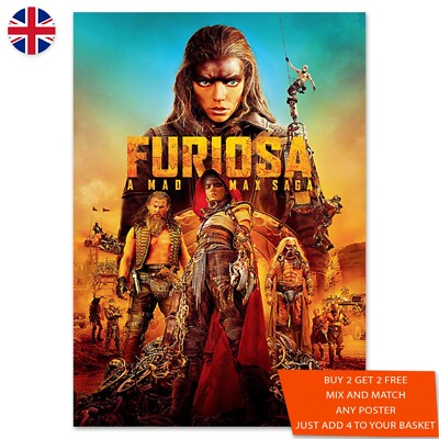 Mad Max Furiosa Poster A5 A4 A3 A2 A1 Maxi Wall Art Movie Prints - 2323 ...