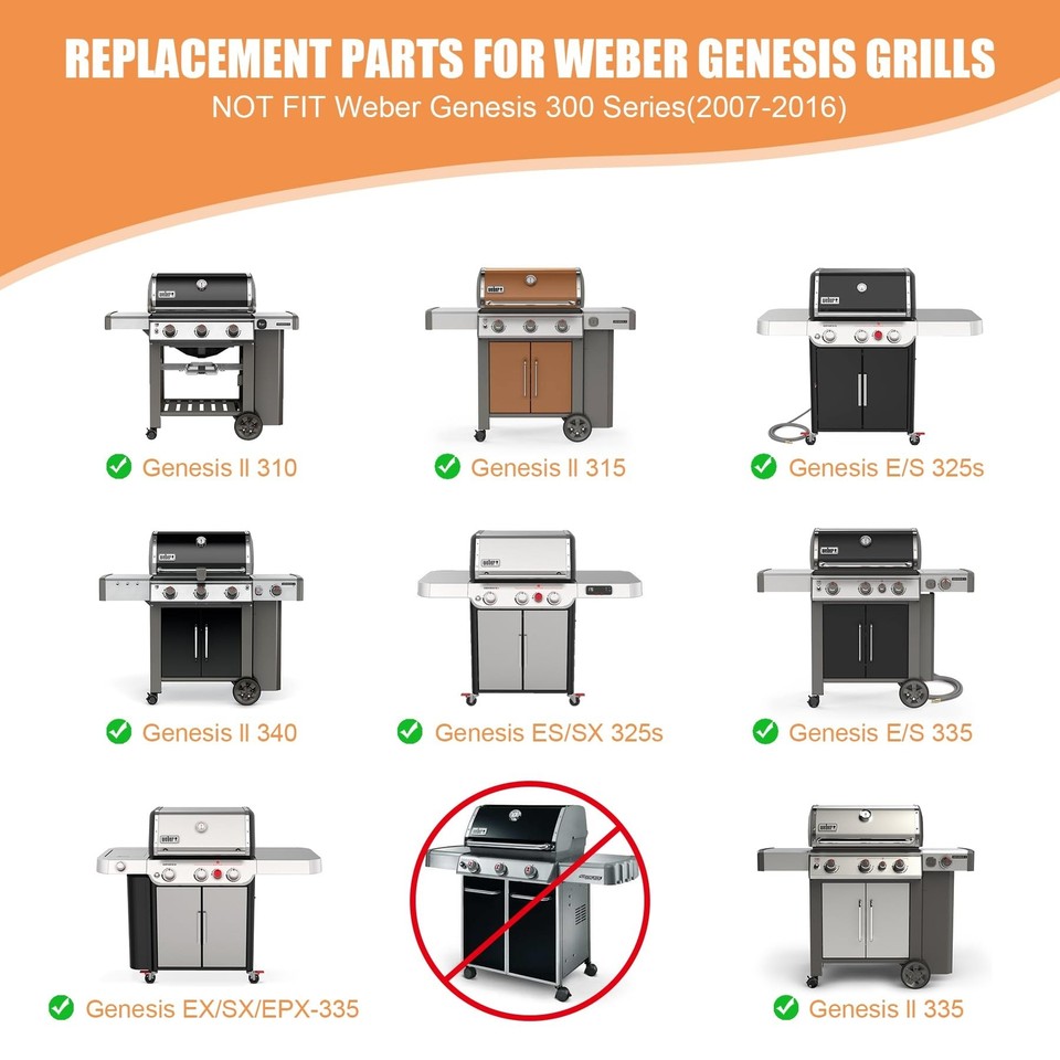 Grill Replacement Parts for Weber Genesis II 300, Genesis II LX 300 ...