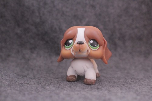 Littlest Pet Shop LPS Authentic Brown White Green Eyes Saint Bernard ...