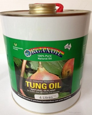 Organoil PureTung Oil Natural Sealant for timber & concrete 4 litre ...