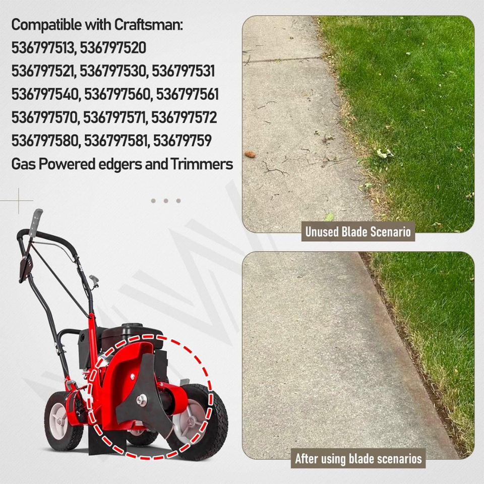 71-85716 3-Point 9" Length Edger Blade Compatible with Craftsman Gas ...