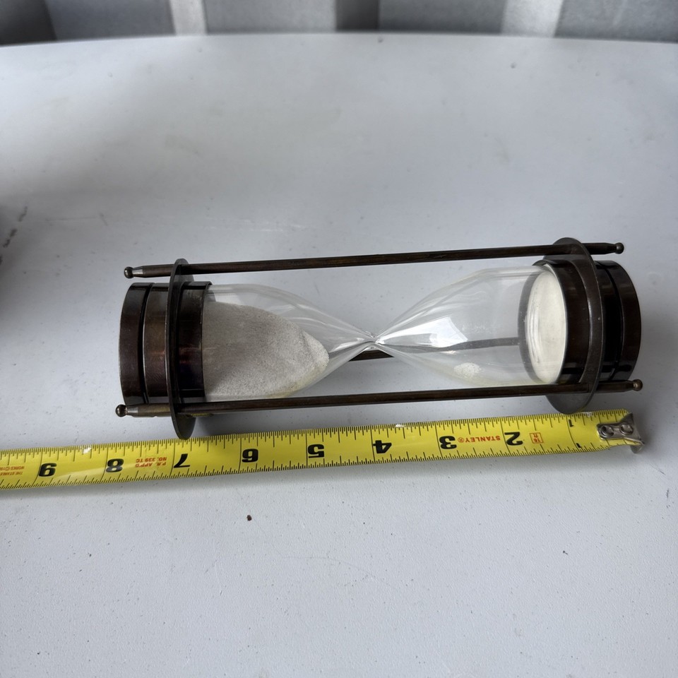 Antique Nautical Royal Navy Floating Sand Timer Hourglass Liquid Sand ...