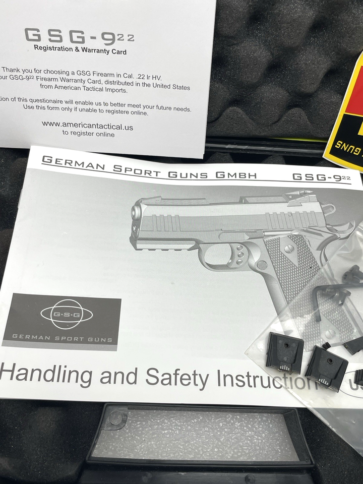 GSG-922 PISTOL CASE w SIGHTS MANUAL GERMAN SPORT GUNS | eBay