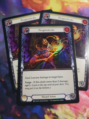 3x Prognosticate Yellow Rainbow Foil Playset Dynasty Flesh and Blood | eBay