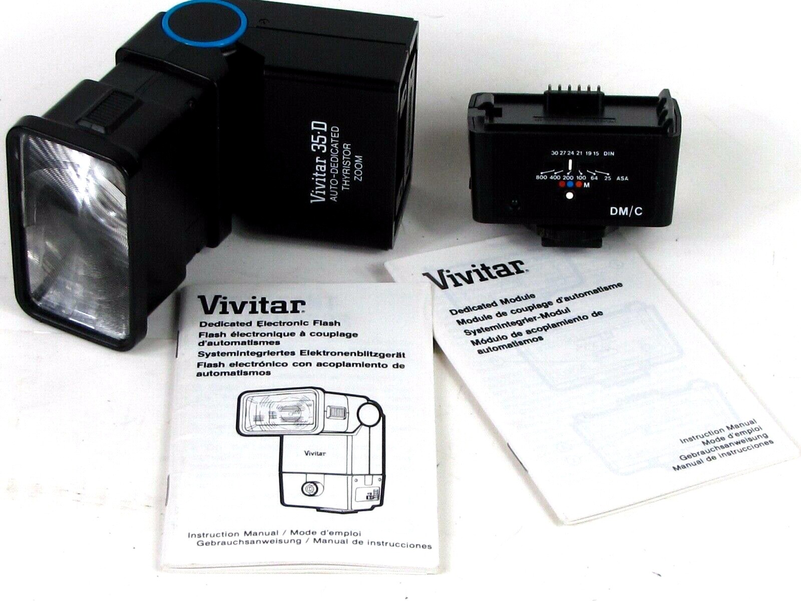 Vivitar 35-D Thyristor Flash with Vivitar DM/C Module for Canon TESTED ...