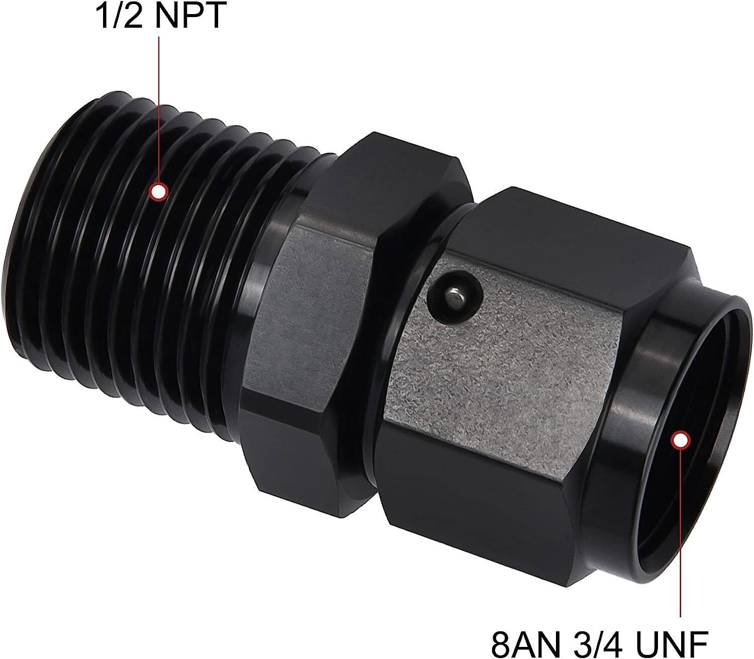4AN/6AN/8AN Female to 1/4NPT 1/2NPT 3/8NPT Male Swivel Adapter Fitting ...