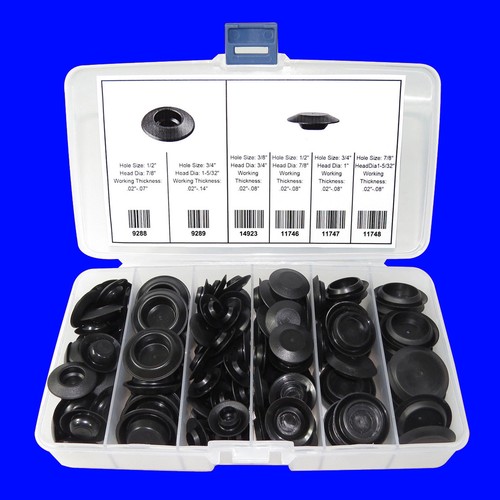 141pcs Flush Mount Black Plastic Hole Plug Assortment Auto Body Sheet ...