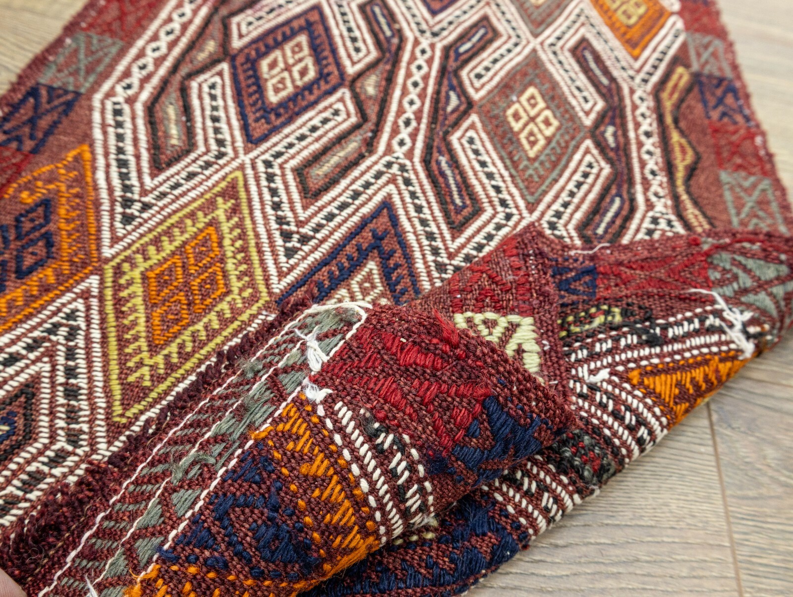 Vintage Turkish Kilim Rug-1.8x3.1 ft-Embroidered Oushak Small Kelim ...