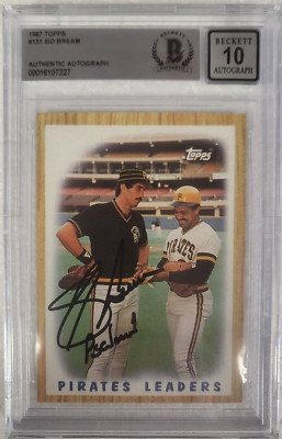 1987 TOPPS SID BREAM PITTSBURGH PIRATES SIGNED AUTO #131 CARD BECKETT ...