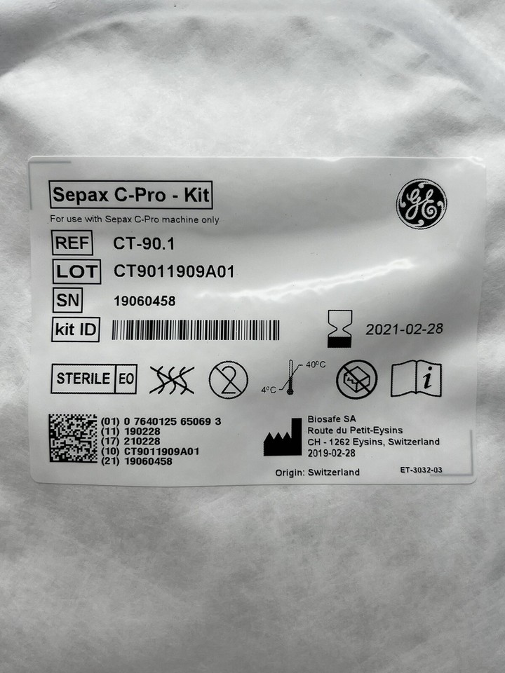 GE CT-90.1 Sepax C-Pro Cell Processing System Single Use Kit ~ EXPIRED ...