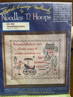Needles N Hoops Sampler Kit 205 Grandchildren Cross Stitch | eBay