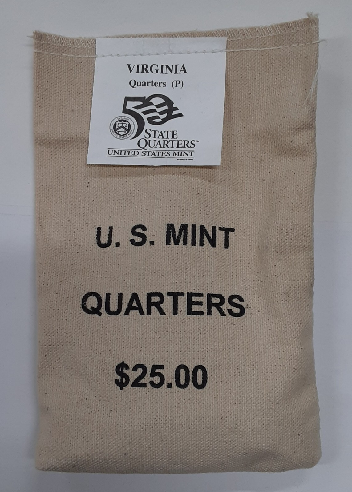 $25 US Mint Sewn BU 2000-P Virginia State Quarters Bag in Sealed ...